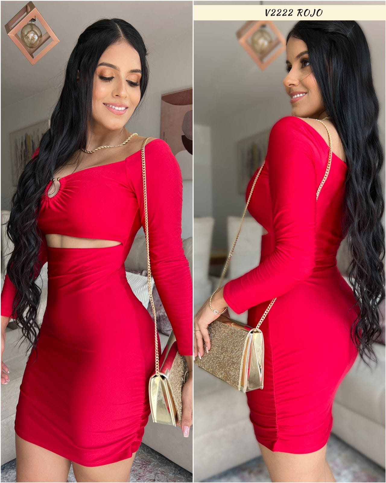 V2222- Elaborado en Licra Fiesta Satinada- Accesorio en Busto- Talla U ...